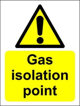 KPCM | Gas Isolation Point Sign | Made in the UK